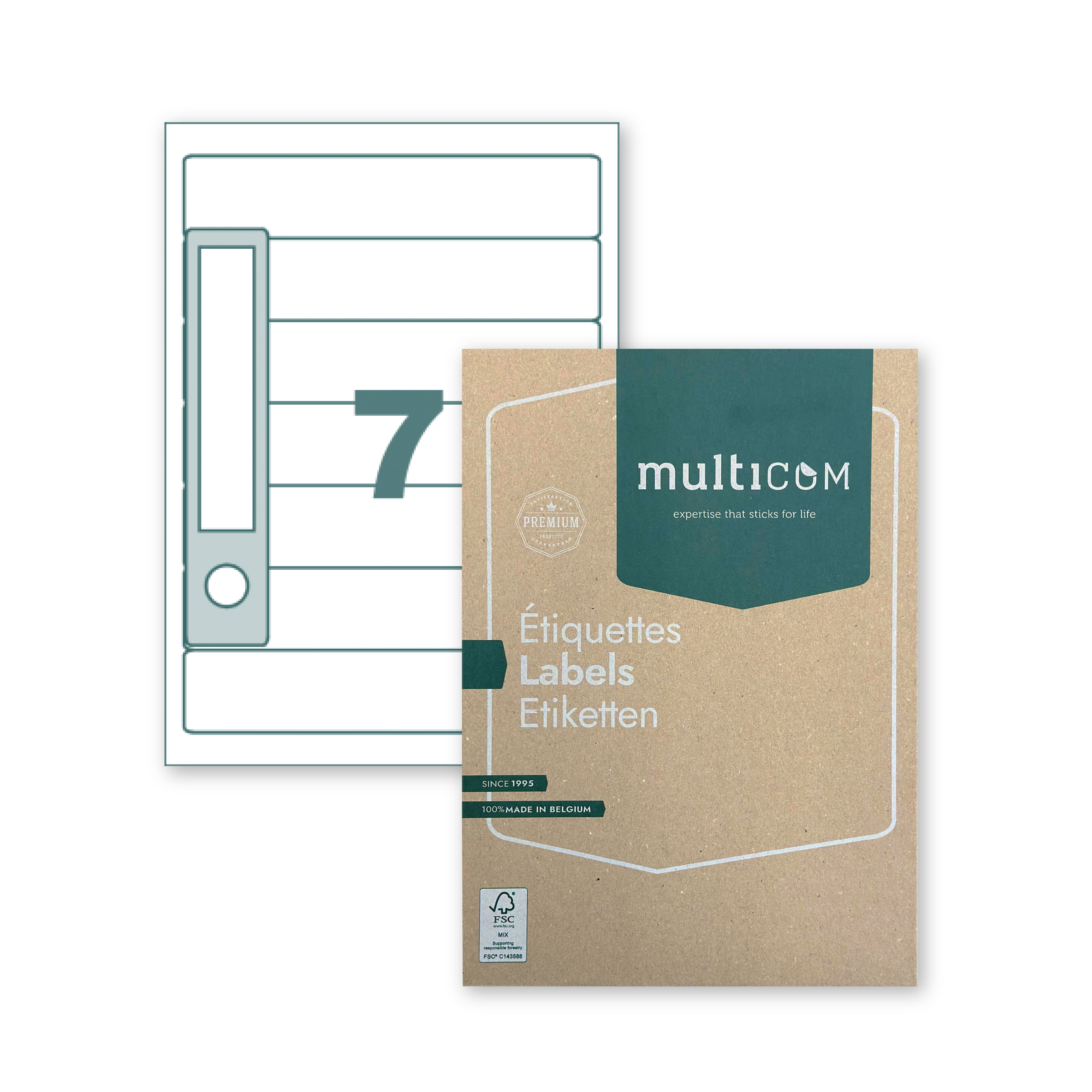 Etiquettes adhésives “Spéciales” sur A4 (PCL7 CLASS – 192.5 x 39 mm – 7 ...