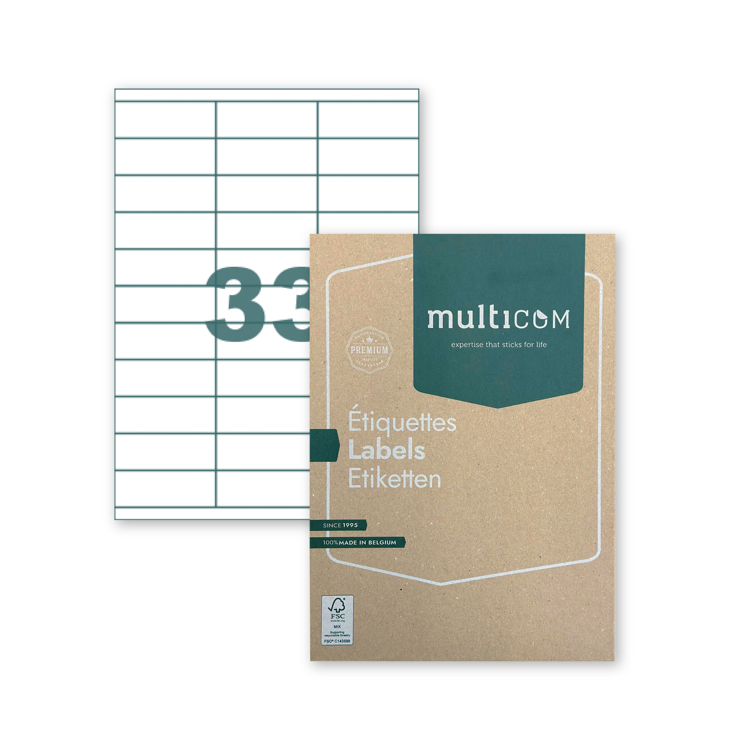 Etiquettes blanches – adhésives et permanentes sur A4 (CL33 – 70 x 25.4 ...