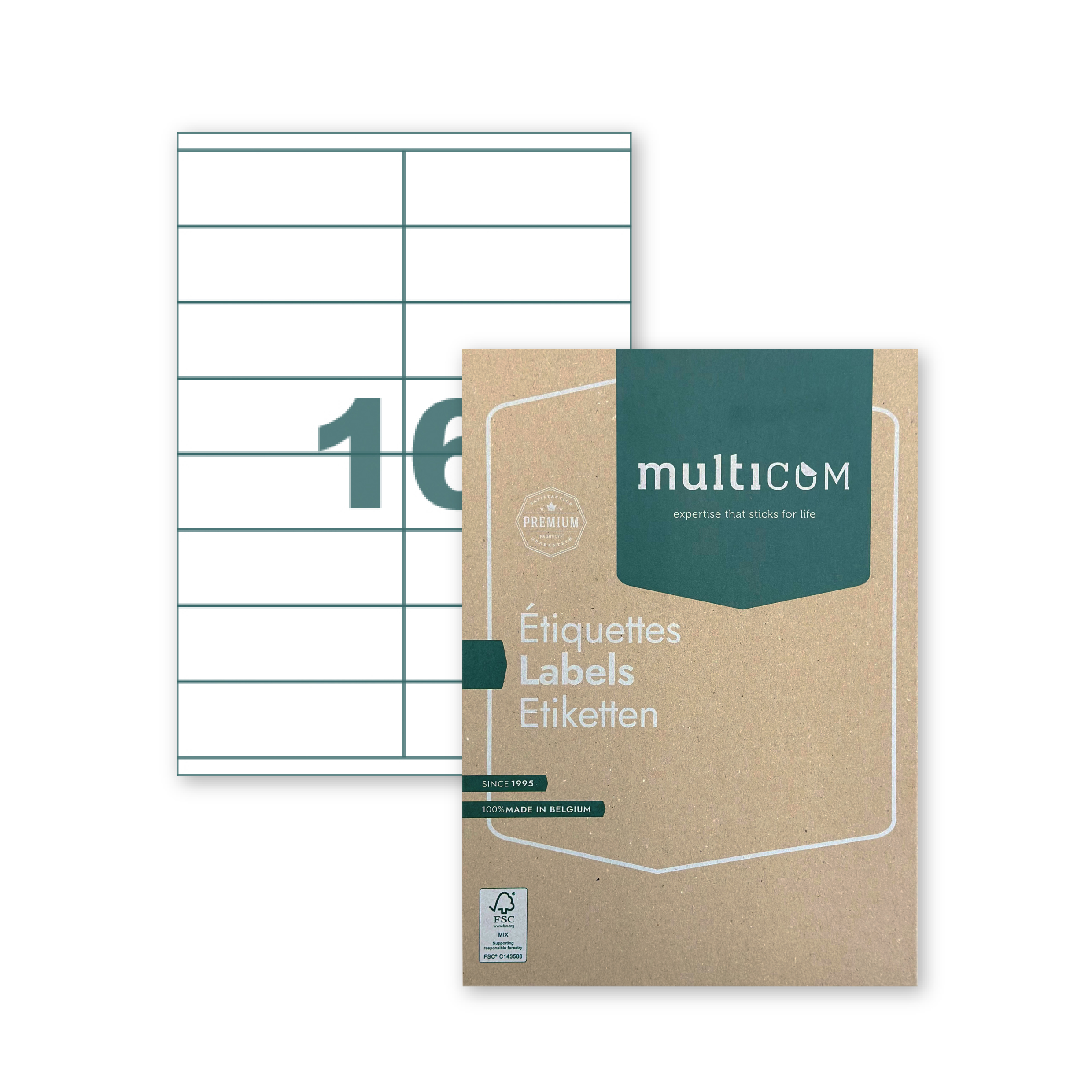 Etiquettes blanches – adhésives et permanentes sur A4 (CL16 – 105 x 35 ...